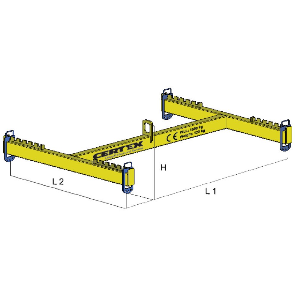 H-shaped Lifting Beam 4 lifting points - Mennens Belgium