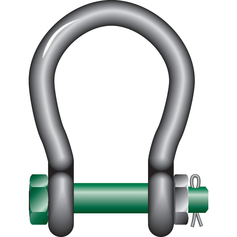 G-4263 manille lyre à axe boulonné goupillé "Wide Mouth" Green Pin ...